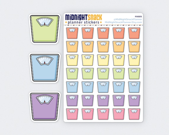 Weight Loss Planner Stickers Scale Icon Stickers Weigh In | Etsy