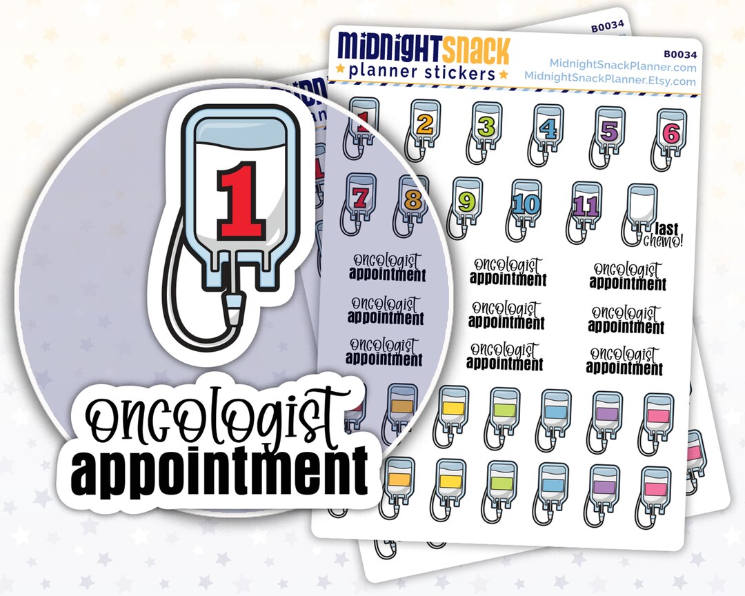 Chemotherapy Treatment and Countdown Planner Stickers | Chemo Cancer ...