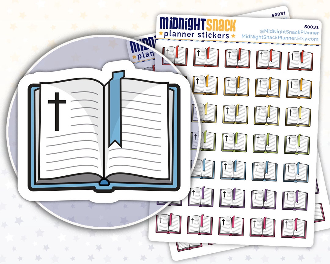 Bible Study Icon Sticker | Bible Journal Planner Stickers | Sunday ...