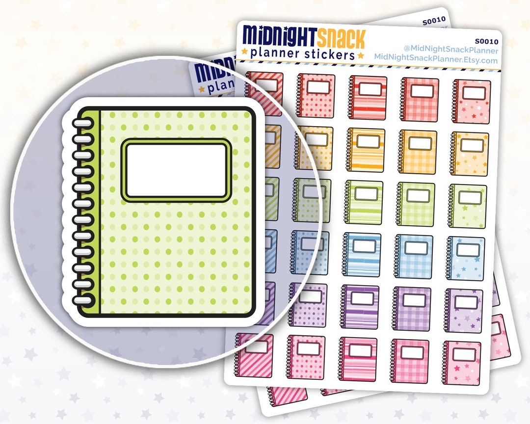 Patterned Spiral Notebook Planner Stickers Disc Planner Icon Stickers ...