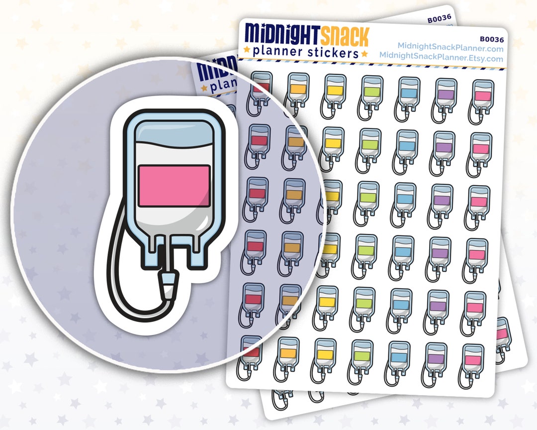 IV (intravenous Therapy) Fluids Planner Stickers | Vitamin or Medicine ...