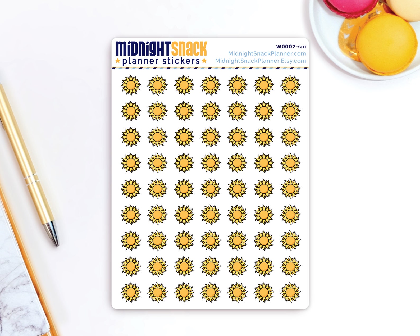 Sun Icon Planner Stickers Sunny Day Journal Stickers | Etsy