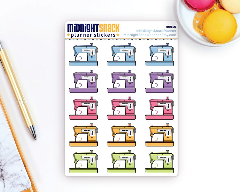 Sewing Machine Planner Stickers | Sewing Icon Stickers - Etsy