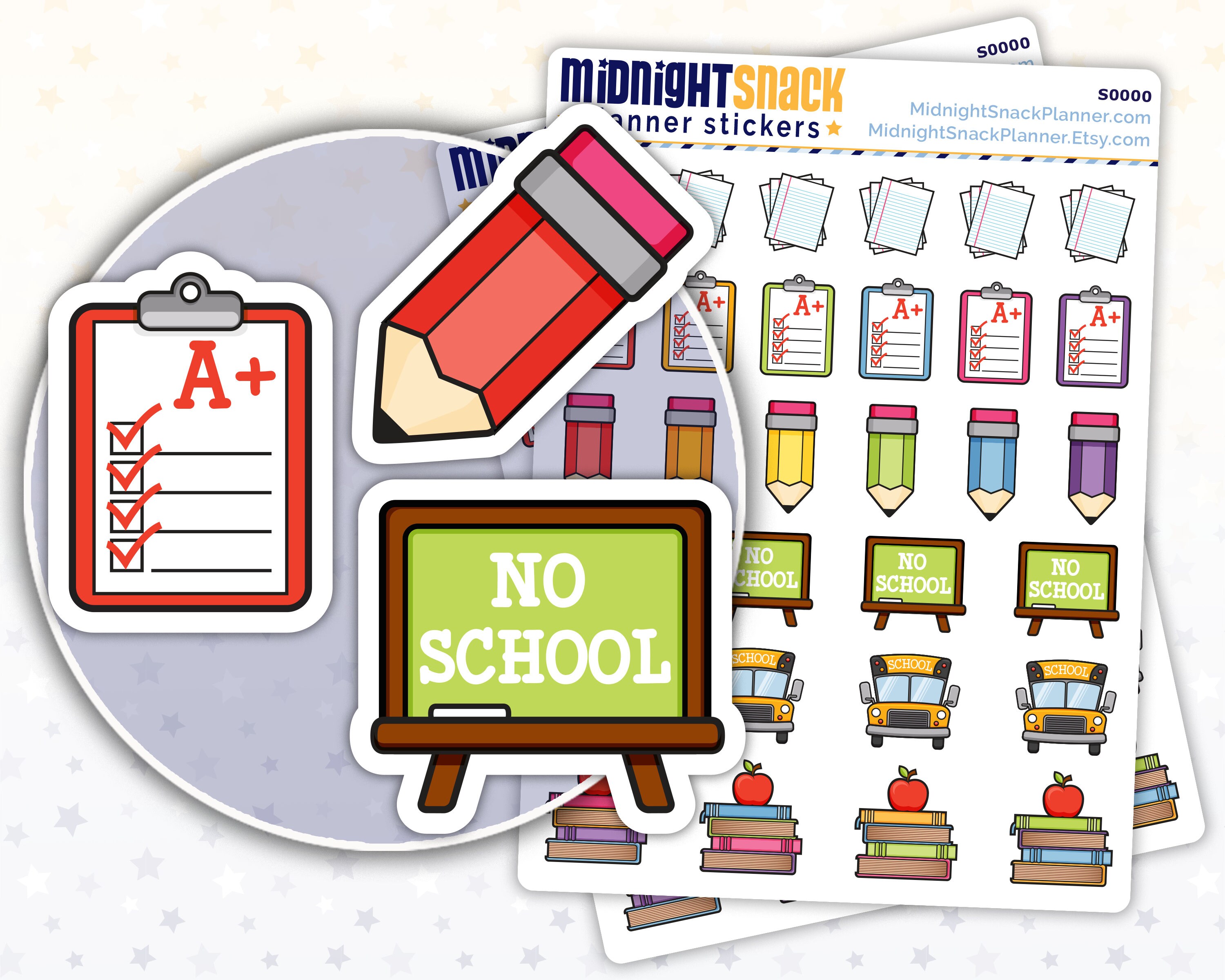 Back to School Sampler Planner Stickers | Report Card Stickers | Test ...