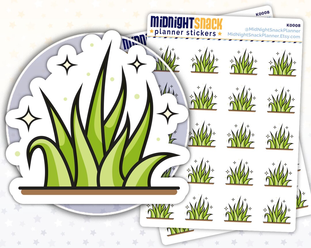 Lawn Care Planner Stickers | Healthy Grass Icon | Fertilize and Weed ...