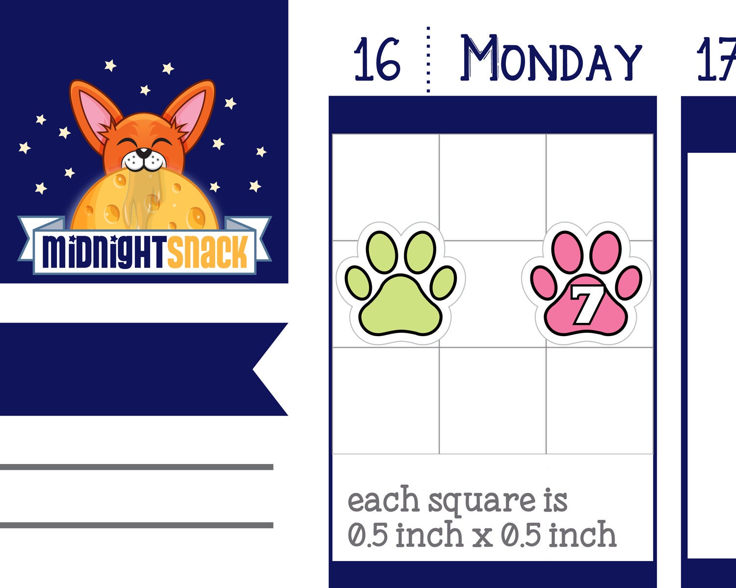 Paw Print Countdown Planner Stickers | Pet Monthly Numbers Icon ...