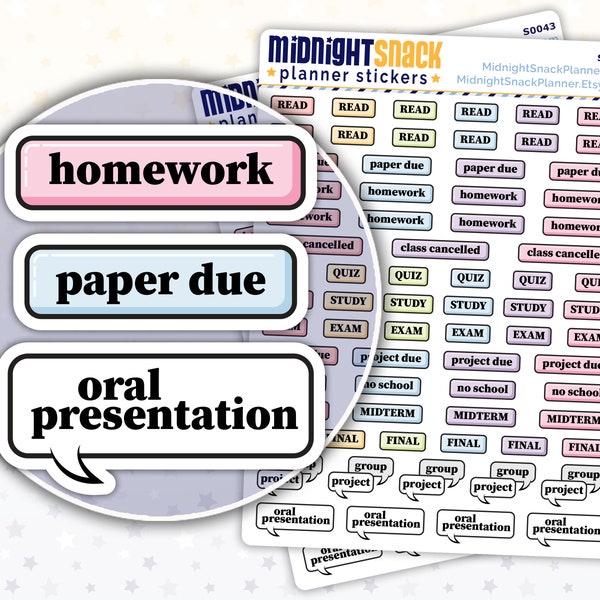 College Planner Stickers - Etsy