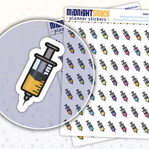 Injection Reminder Planner Stickers | Needle Icon Stickers | Syringe ...