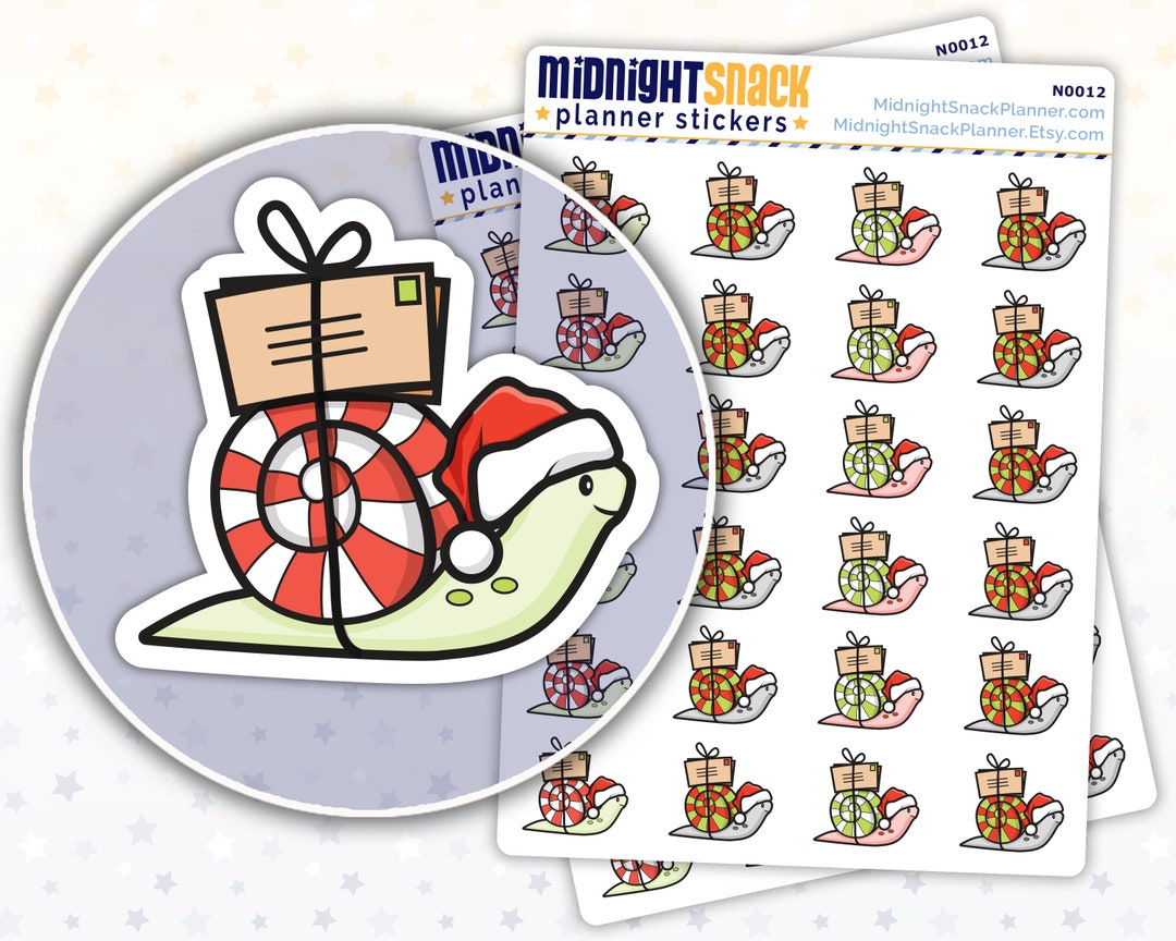 Christmas Snail Mail Icon Stickers | Holiday Happy Mail Delivery ...