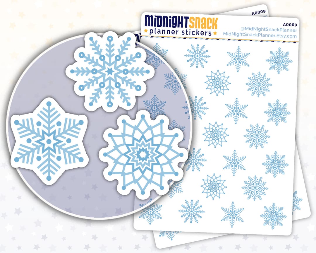 Snowflake Planner Stickers | Winter Weather Icon Stickers - Etsy
