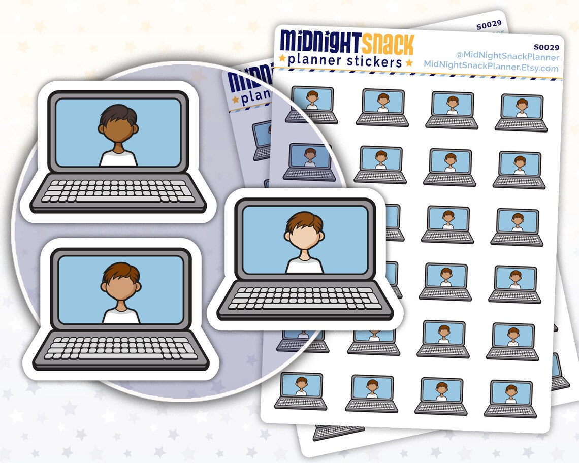 Online Meeting Icon Sticker Virtual Chat Planner Stickers - Etsy