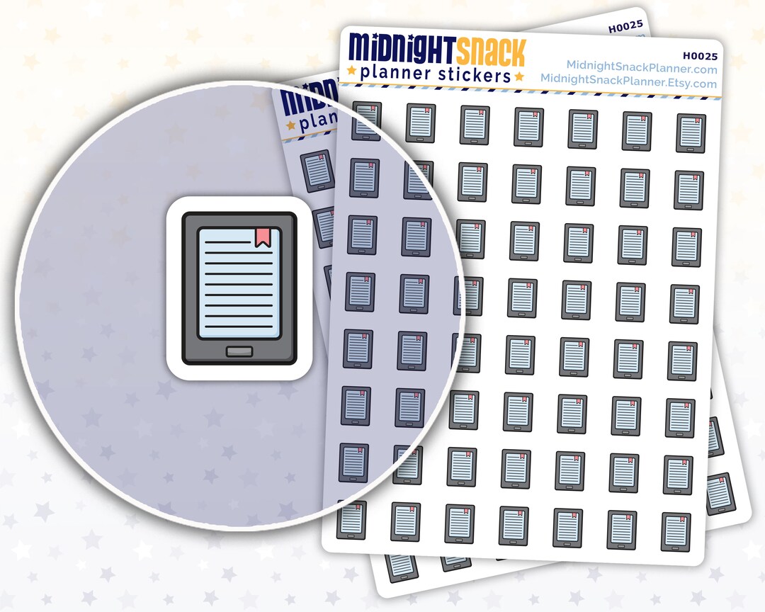E-reader Icon Stickers | Currently Reading E-book Planner Stickers ...