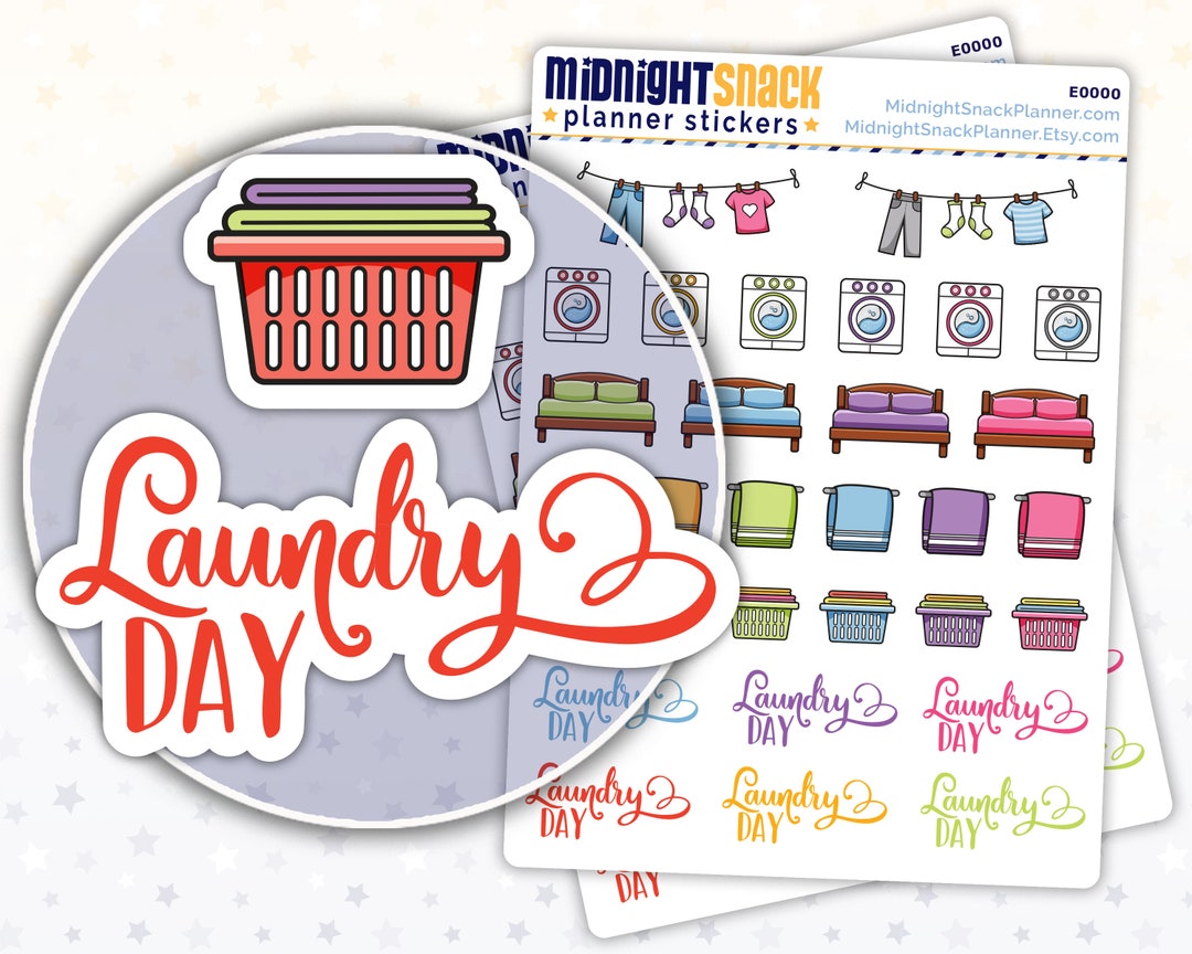 Laundry Day Sampler Planner Sticker | Fold Laundry Reminder | Laundry ...