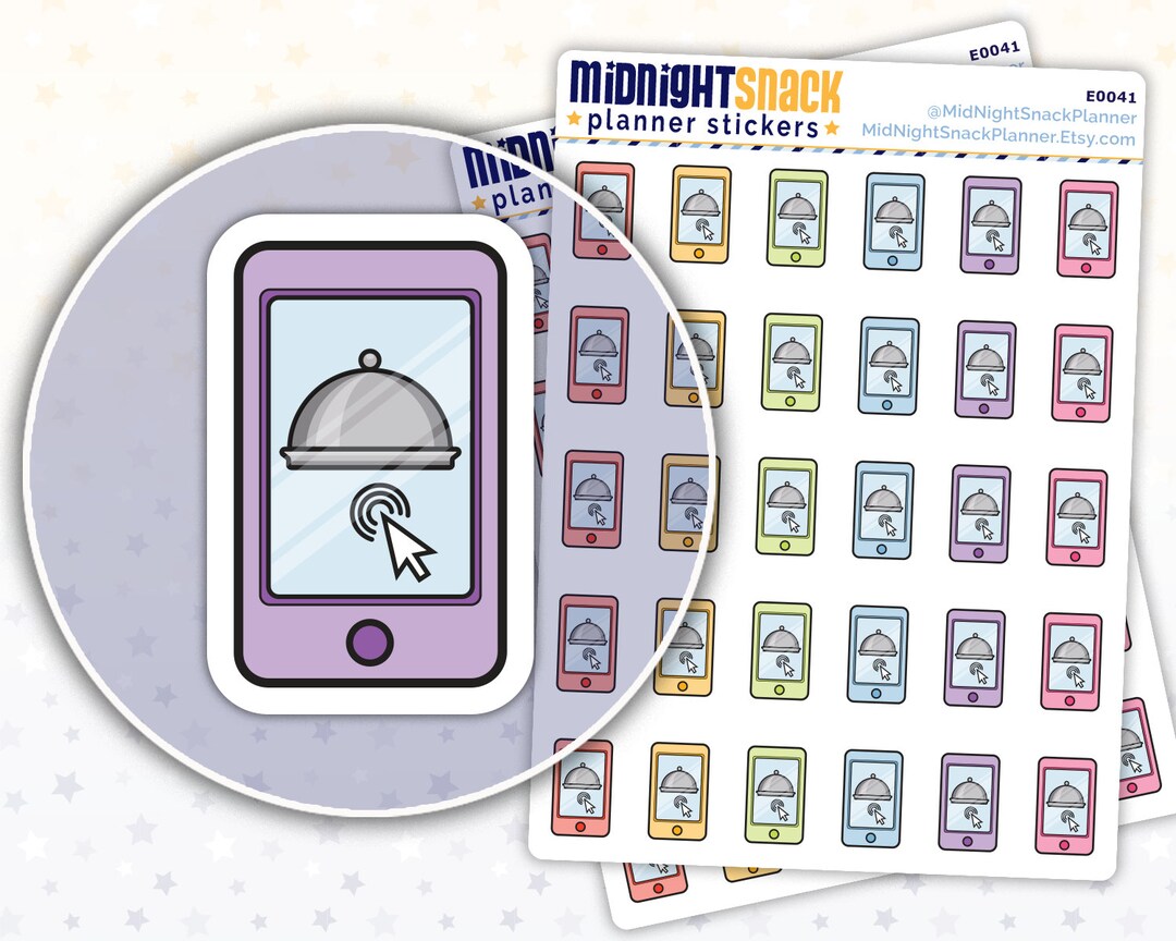 Order Food Online Icon Stickers | Food Delivery Planner Stickers | Meal ...