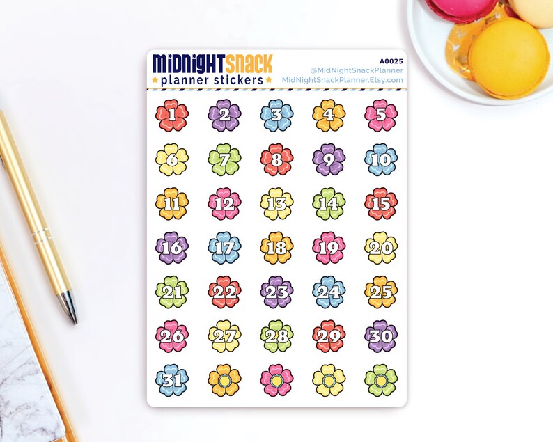 Spring Countdown Planner Stickers Flower Decorations Monthly - Etsy