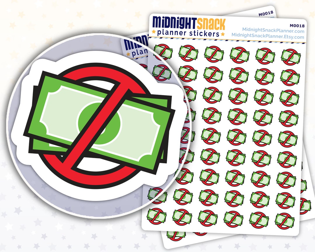 No Spend Icon Sticker Budget Planner Stickers Finances and Budgeting ...