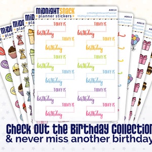 Birthday Cake Icon Sticker | Birthday Party Planner Sticker - Etsy