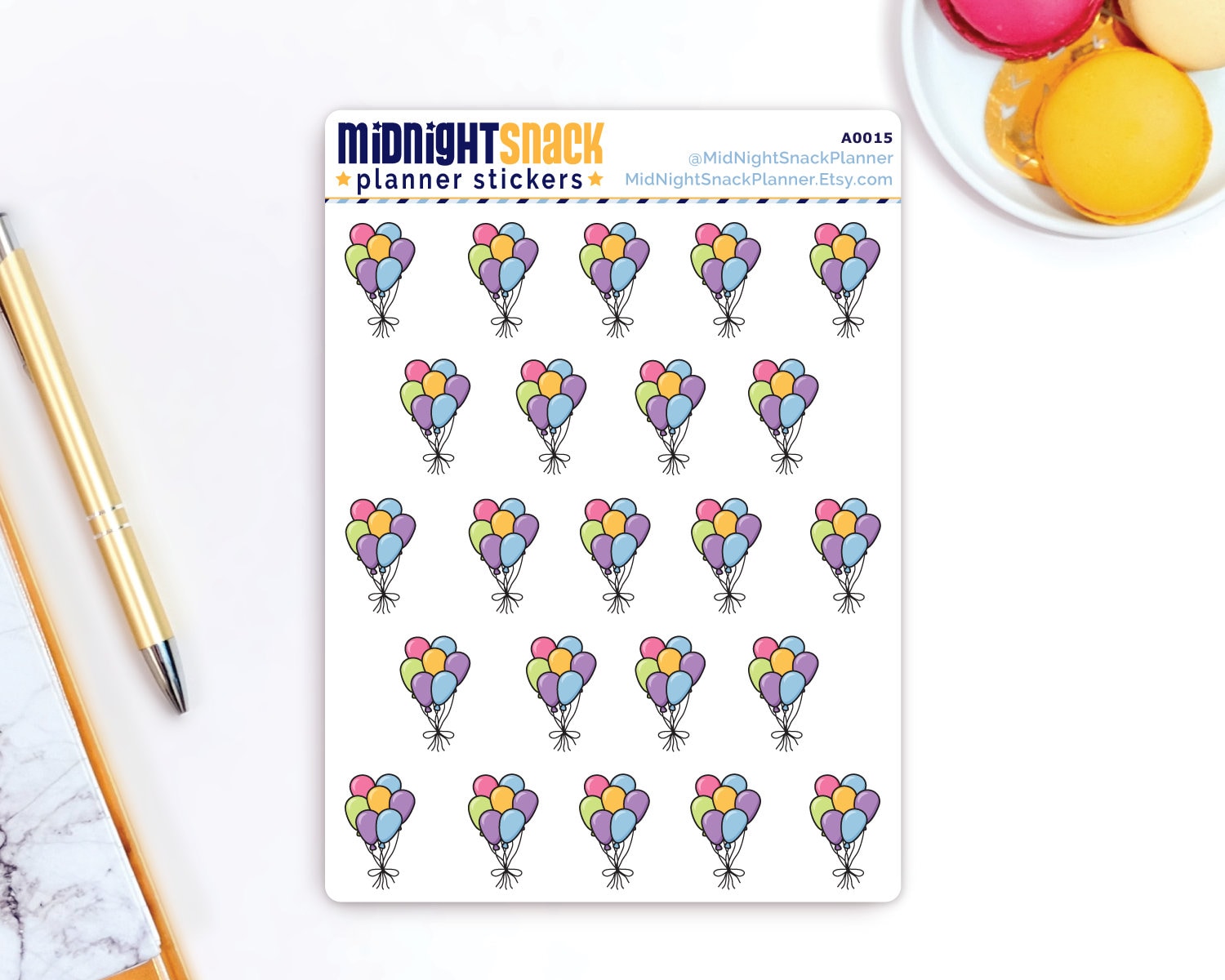Birthday Balloons Countdown Planner Stickers Birthday Month | Etsy