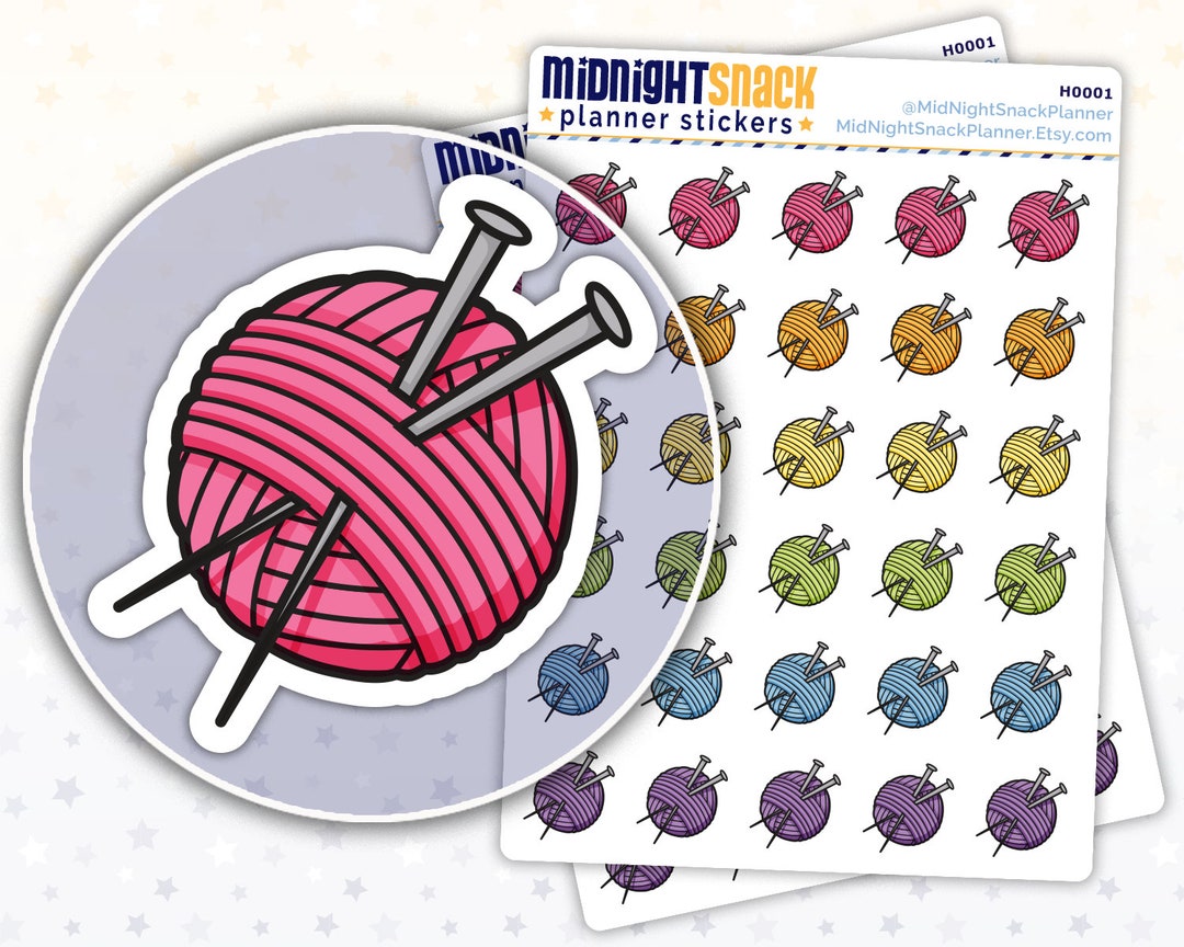 Knitting Planner Stickers | Yarn Ball Icon Stickers | Wool Stickers - Etsy