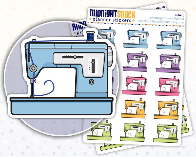Sewing Machine Planner Stickers | Sewing Icon Stickers - Etsy