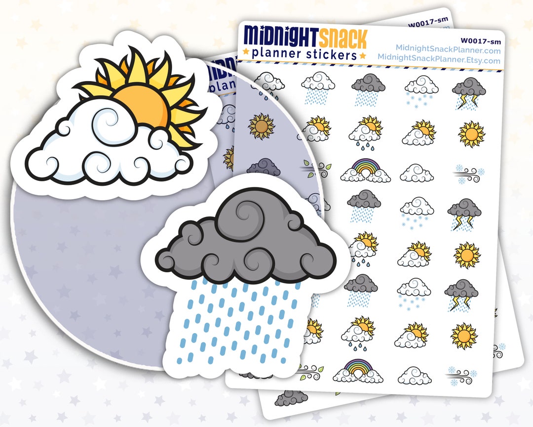 Weather Icon Planner Stickers | Weather Sampler Journal Stickers ...