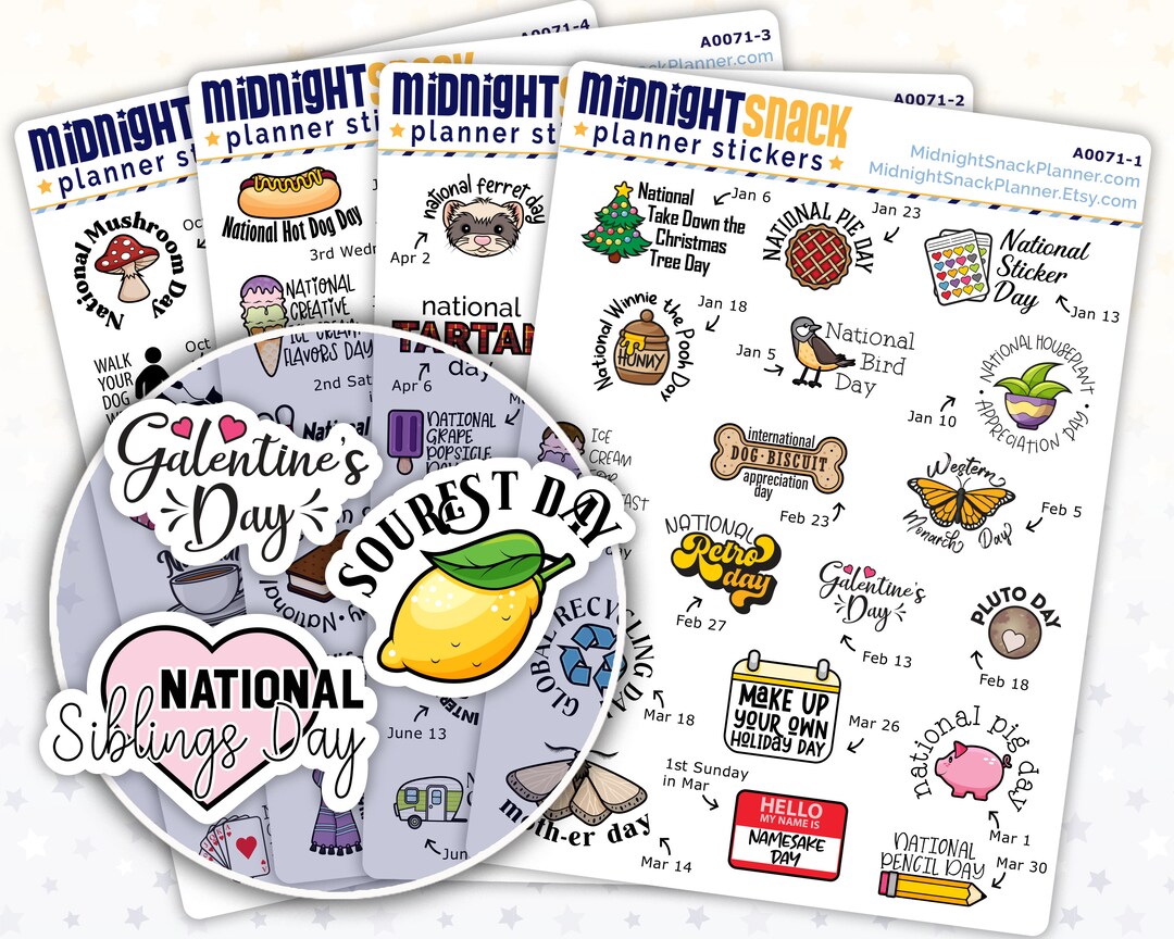 Wacky Holiday Planner Stickers: Volume 3 | Calendar Icons | Fun Yearly ...