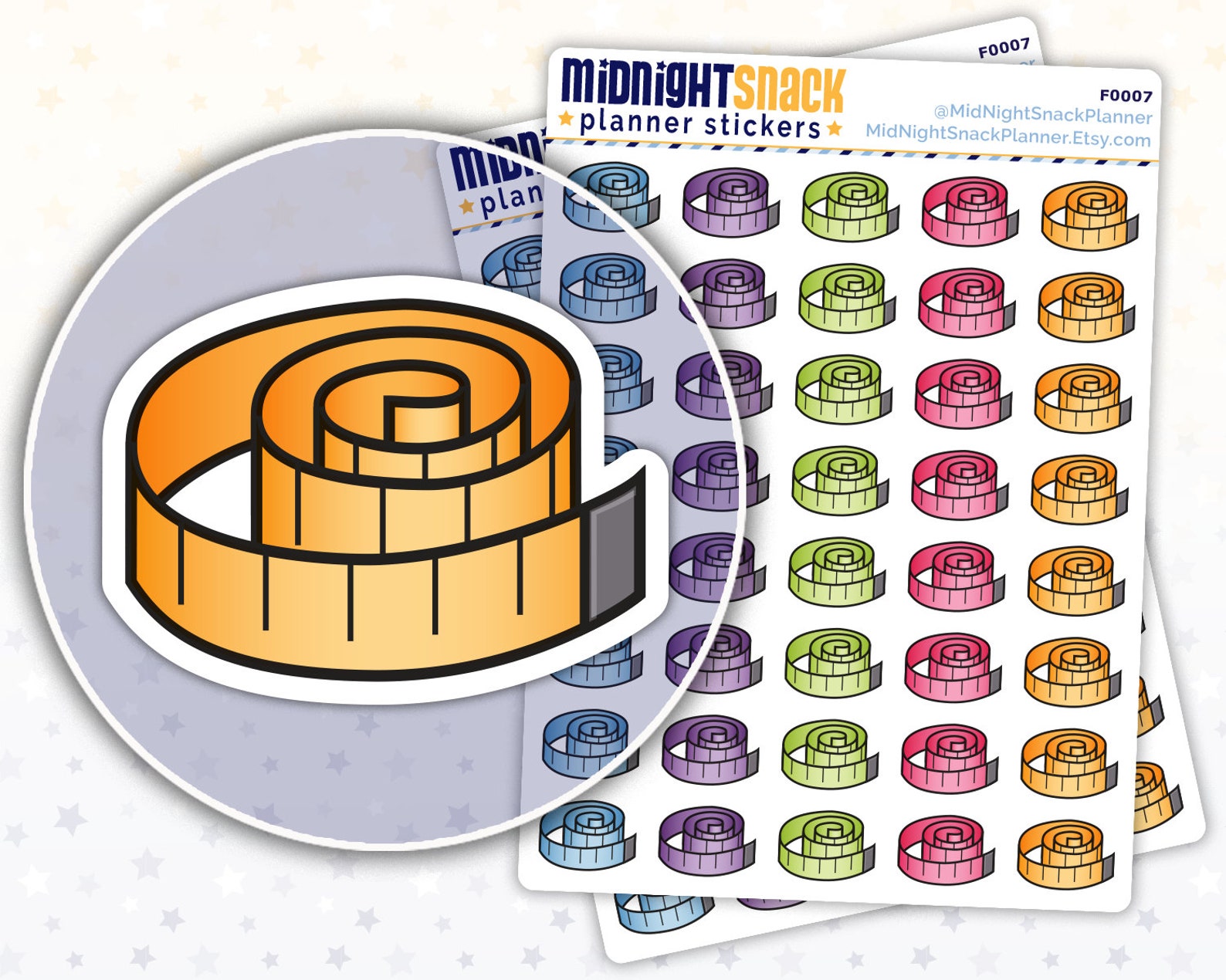 Measurements Planner Stickers Measuring Tape Icon Stickers | Etsy