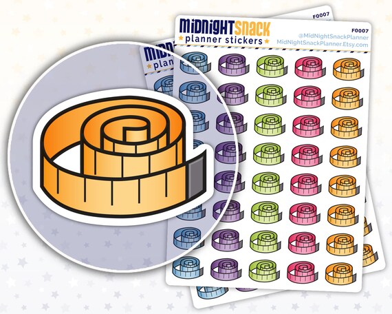 Measurements Planner Stickers Measuring Tape Icon Stickers | Etsy