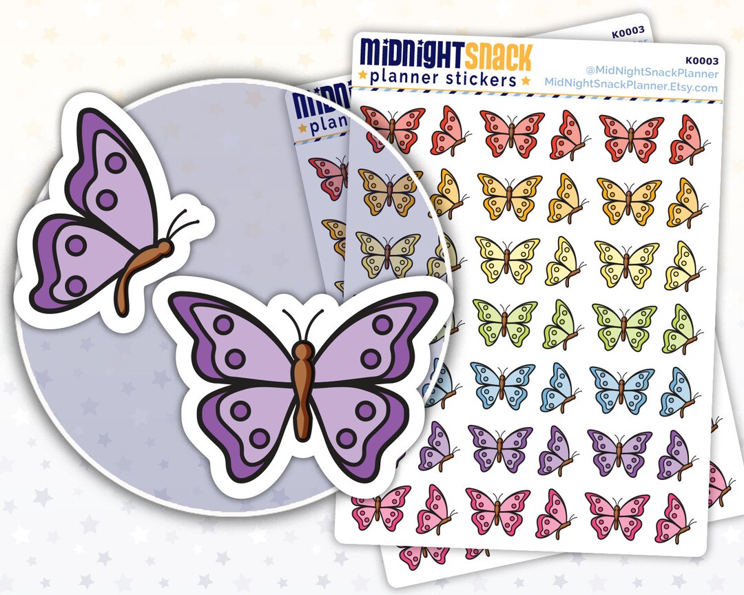 Butterfly Planner Stickers Spring Garden Icons Outdoor - Etsy