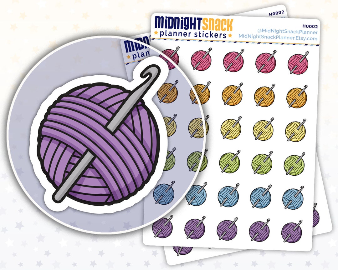 Crochet Planner Stickers | Yarn Ball Icon Stickers | Wool Stickers - Etsy