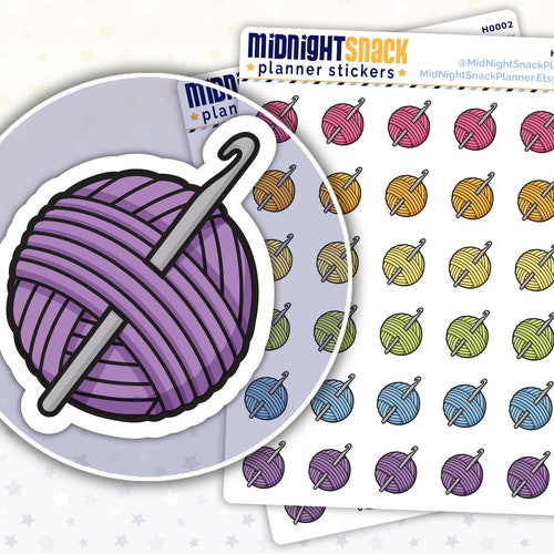 Knitting Planner Stickers Yarn Ball Icon Stickers Wool - Etsy