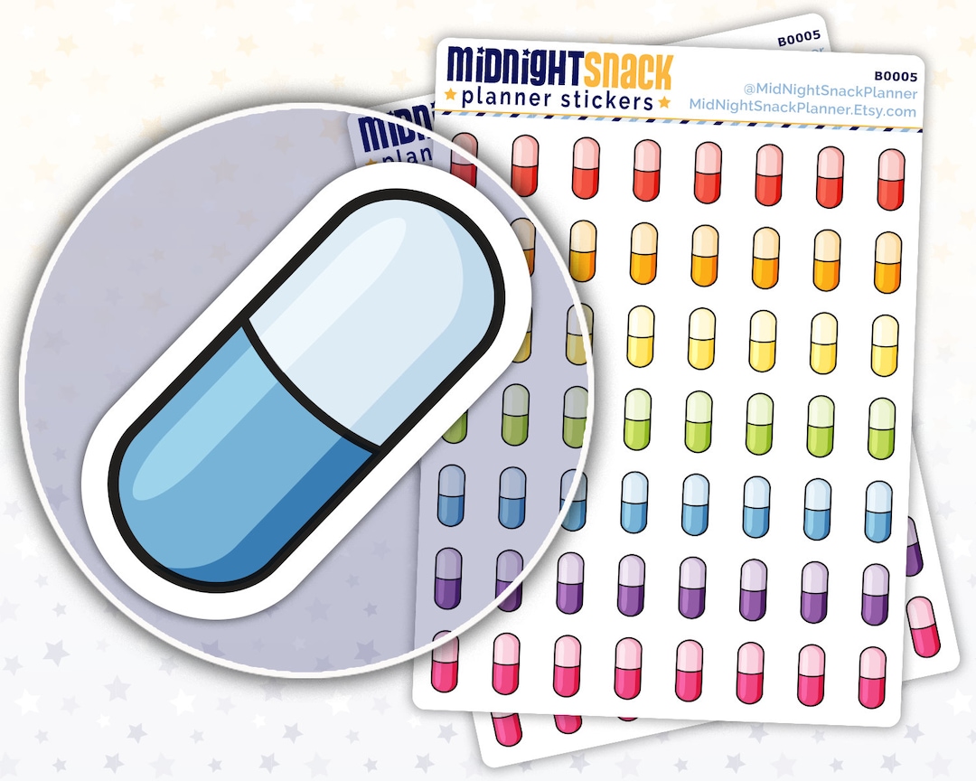 Medicine Planner Stickers | Pill Icon Sticker | Prescription Refill ...