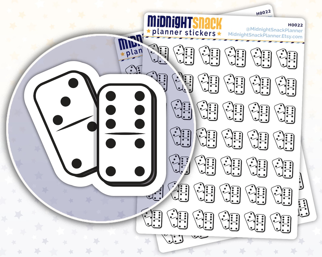 Domino Tiles Icon Stickers | Dominoes Tournament Planner Stickers | Fun ...
