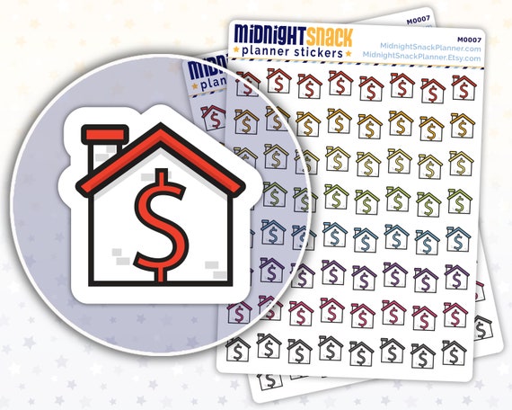 Pay the Rent or Mortgage Icon Sticker Bills and Payments | Etsy