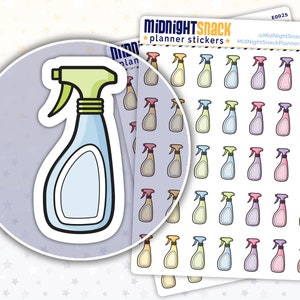Spray Bottle Icon Stickers | Spring Cleaning Planner Stickers | Mist ...