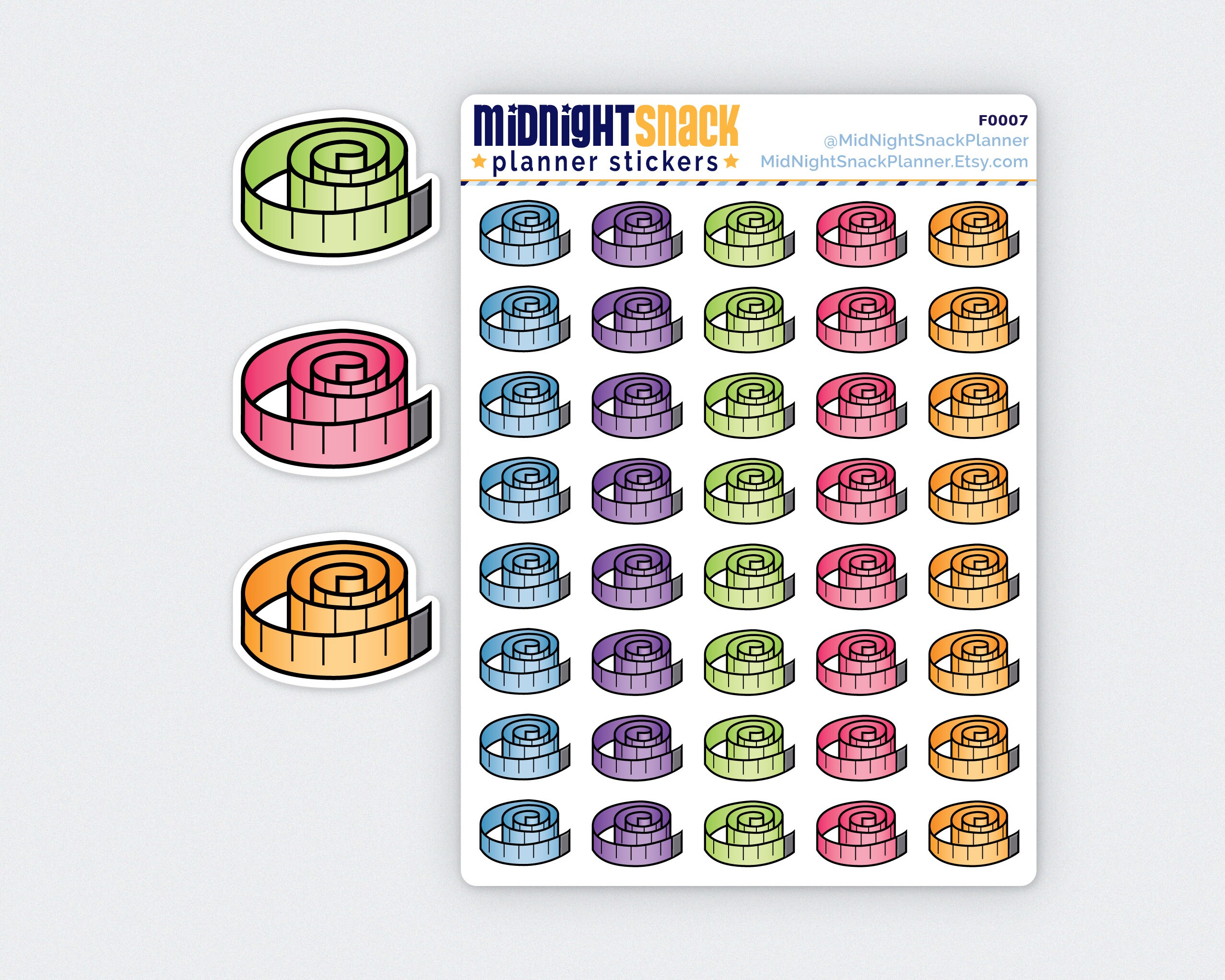 Measurements Planner Stickers Measuring Tape Icon Stickers | Etsy