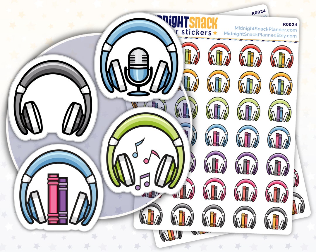 Headphones Icon Stickers | Currently Listening to Planner Stickers ...
