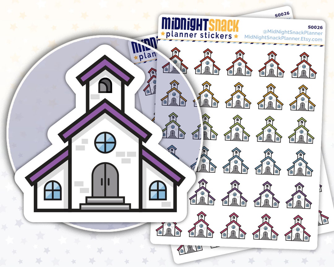 Church Icon Sticker | Sunday School Planner Sticker | Youth Group ...