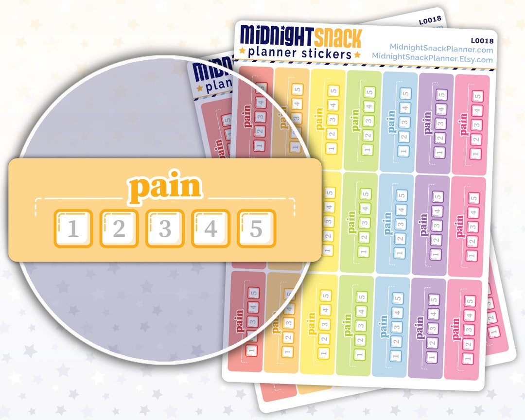 Pain Tracker Planner Stickers | Pain Scale 1-5 | Self Care Reminder - Etsy