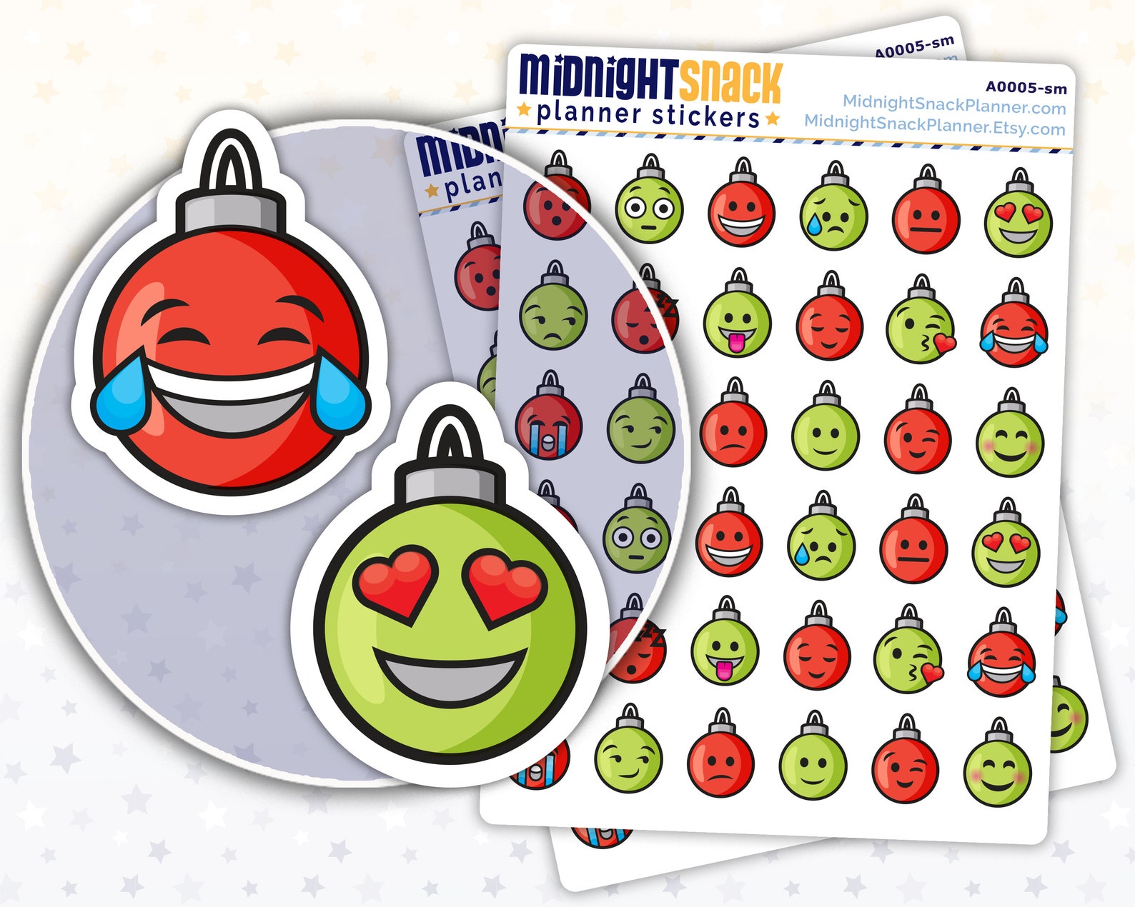 Christmas Emoji Planner Stickers Christmas Emoticon | Etsy