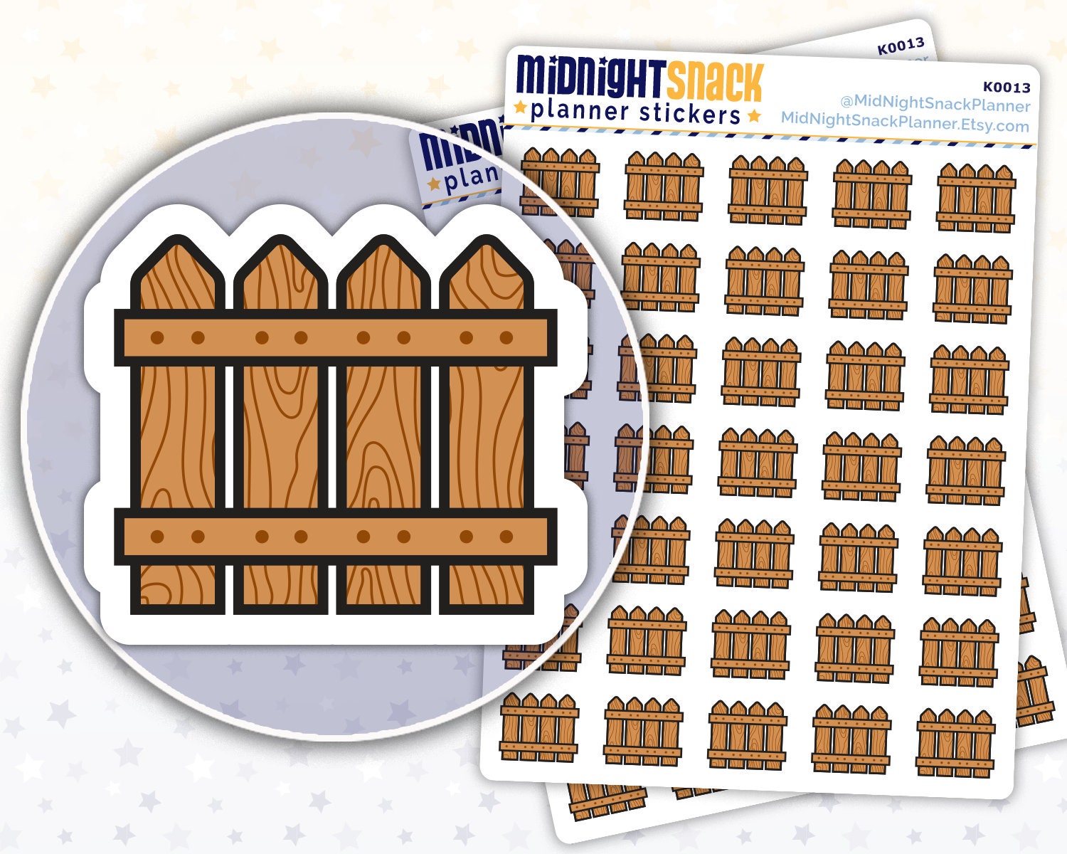 Fence Panel Icon Sticker | Yard Work Reminder Sticker | Fix or Paint ...