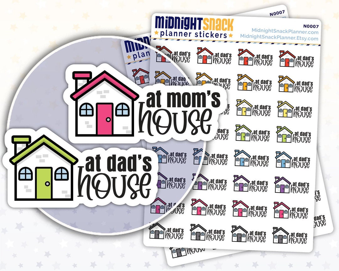 Dad's House or Mom's House Icon Sticker | Shared Custody Planner ...