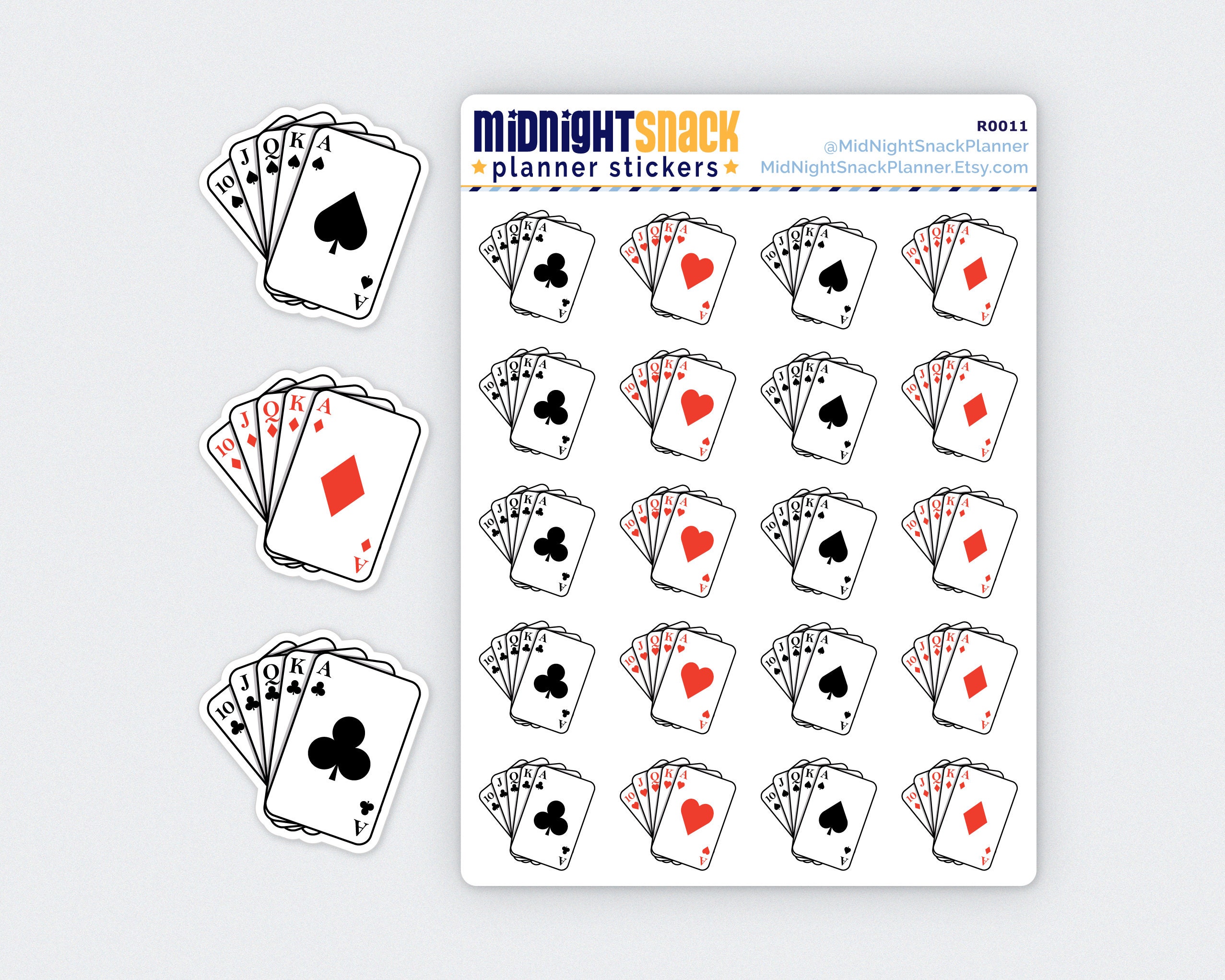 Playing Cards Planner Stickers Card Games Icon Stickers | Etsy