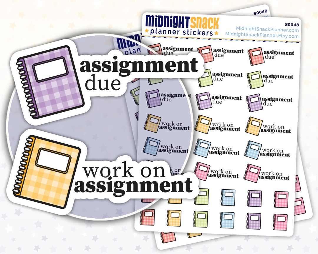 Assignment Planner Stickers | School Notebook Icons - Etsy