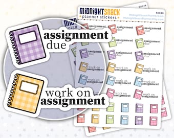 Happy School Assignment Due Reminder Label Cute Kawaii Vertical Erin ...