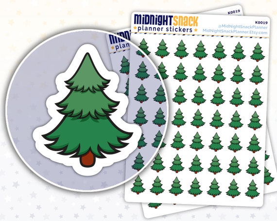 Pine Tree Icon Sticker Evergreen Tree Planner Sticker | Etsy