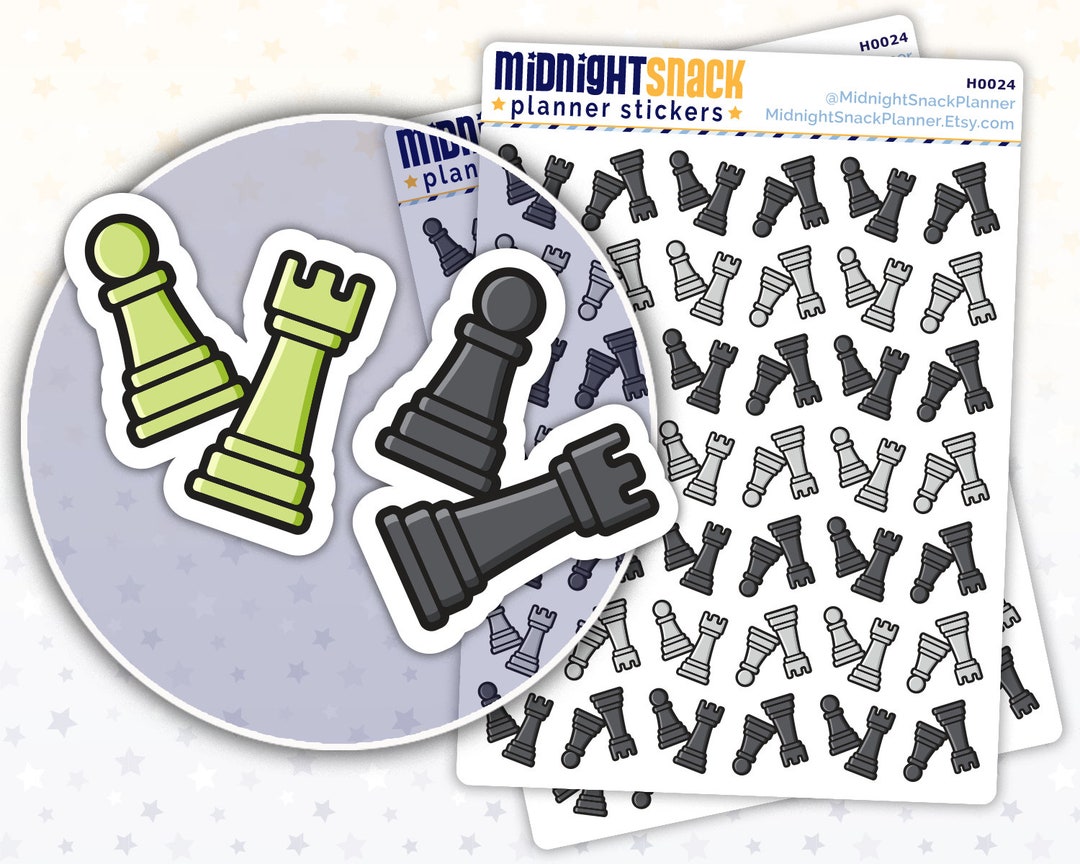 Chess Pieces Icon Stickers | Chess Tournament Planner Stickers | Fun ...