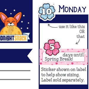 Spring Countdown Planner Stickers | Flower Decorations Monthly Numbers ...