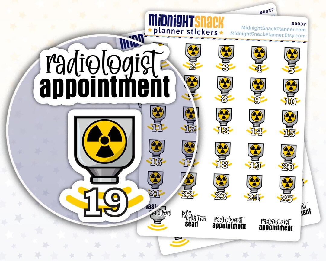 Radiation Treatment and Countdown Planner Stickers | Cancer Treatment ...