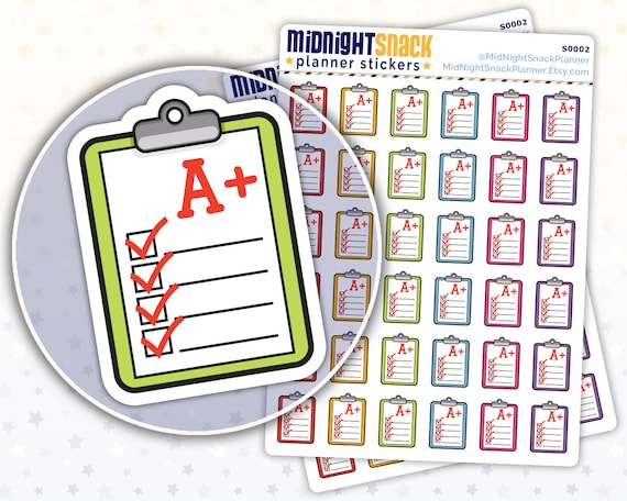 Report Card Planner Stickers Test Icon Sticker | Etsy